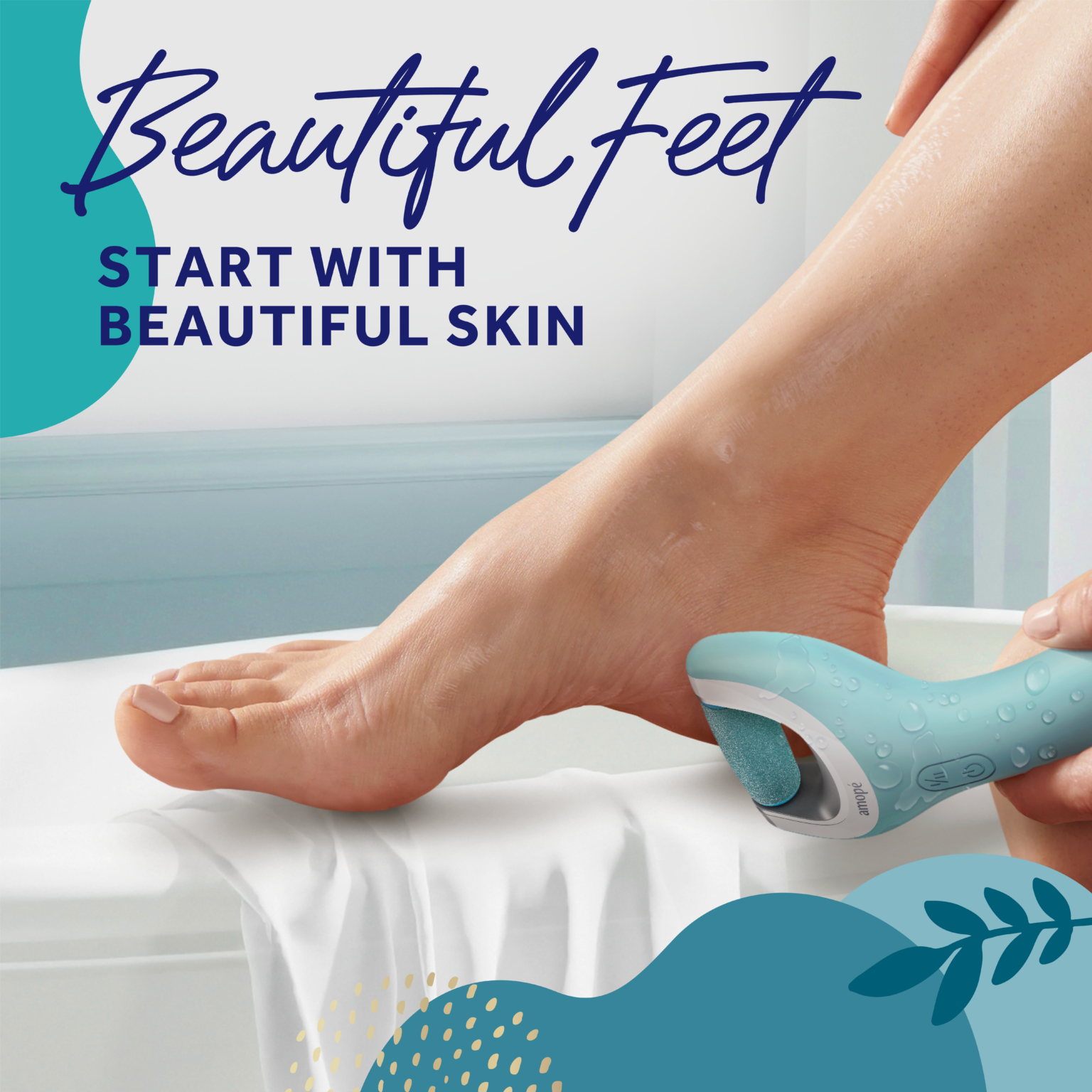 Amopé Pedi Perfect Pro® Waterproof Rechargeable Electronic Foot File ...